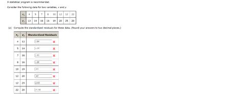Solved A Statistical Program Is Recommended Consider The