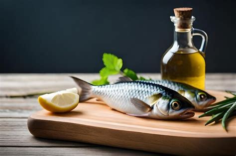 Premium AI Image A Bottle Of Oil Next To A Lemon And A Bottle Of Oil