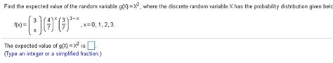 Solved Find The Expected Value Of The Random Variable Gx