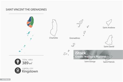 セントビンセントグレナディーン諸島の地図と詳細な国の地図都市総面積首都のマップ要素 アイコンのベクターアート素材や画像を多数ご用意