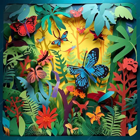Premium Ai Image Nature Paper Cut Out Artwork