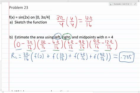 solved approximating net area the following functions are positive and