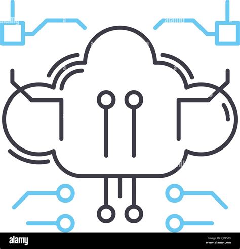 Data Cloud Line Icon Outline Symbol Vector Illustration Concept Sign Stock Vector Image Art