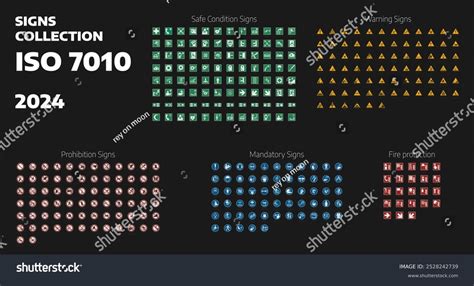 International Set Signs Symbols Iso 7010 Stock Vector Royalty Free