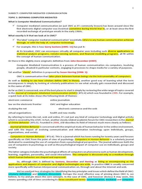 Cmc Reviewer 032251 Pdf Communication Computer Mediated Communication