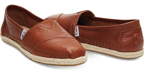 Toms Cognac Full Grain Leather Womens Classics In Brown Cognac Lyst