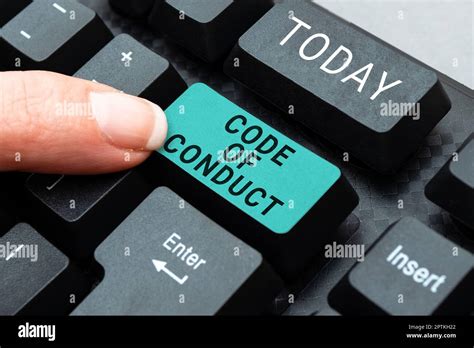 Handwriting Text Code Of Conduct Business Approach Ethics Rules Moral