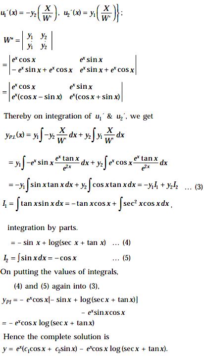 Solve Y” 2y 2y Ex Tanx By Variation Of Parameter Sarthaks