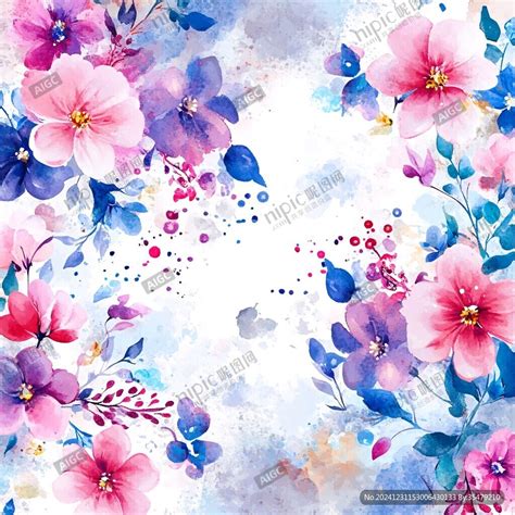 Ai创作图手绘画抽象花卉水彩花 异形kt板水彩花朵 水彩花卉壁画 手绘梦幻花纹花朵花卉 水彩小碎花 花纹素材水彩画 唯美花卉水彩花卉 水彩秀球