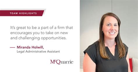 This Week At Mcquarrie We Are Proud To Feature One Of Our Exceptional Legal Administrative