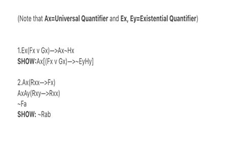 Note That Axuniversal Quantifier And Ex