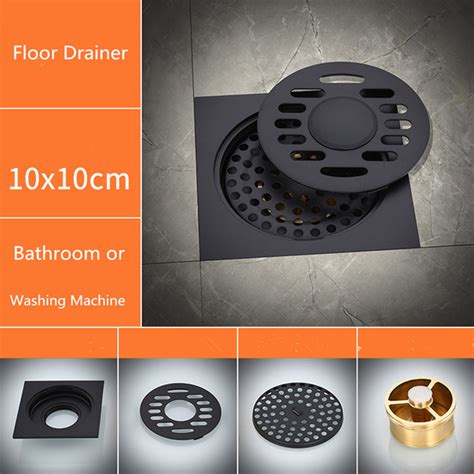 1pc Black Brass Shower Floor Drain Washroom Bathro Grandado