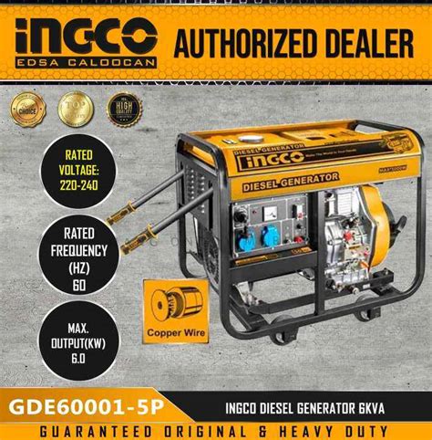 Ingco Diesel Generator 6kvagde60001 5p Lazada Ph