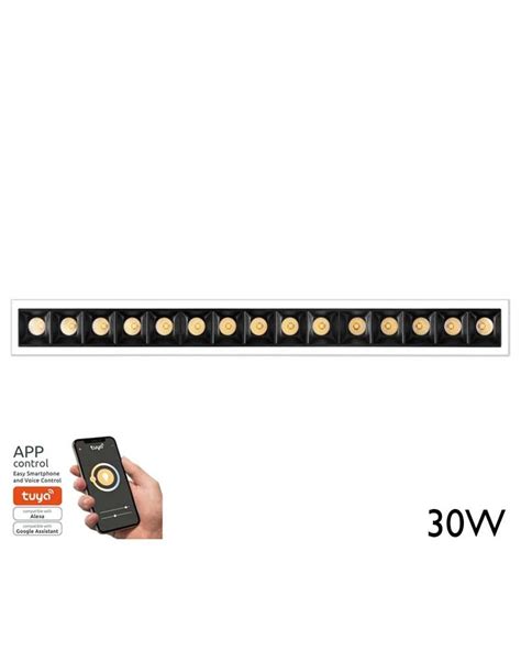 Linear Led Recessed Downlight 30w 30º 15 Spotlights Adjustable Light