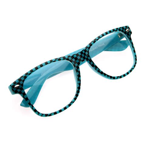 Neon Glow In The Dark Clubbing Raver Party Fun Checkered Horn Rimmed G