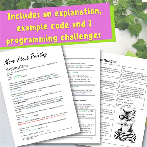 Python Challenges More About Printing Teaching Resources