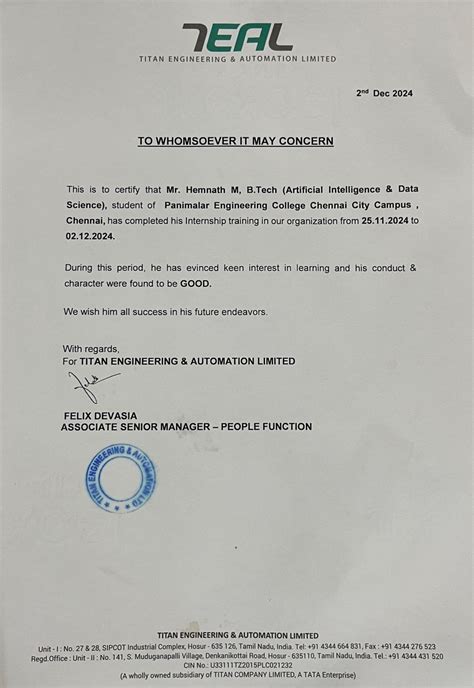 Hemnath M On Linkedin 🚀🚀as A Project Trainee I Am Excited To Start My