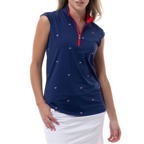 Sansoleil Solcool Flag Day Sleeveless Quarter Zip Top Pga Tour Superstore