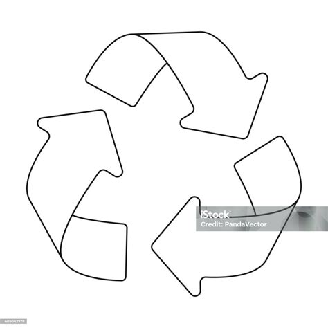 흰색 배경에 고립 개요 스타일에서 그린 재활용 기호 아이콘 바이오와 생태 심볼 주식 벡터 일러스트 레이 션 0명에 대한 스톡 벡터 아트 및 기타 이미지 Istock