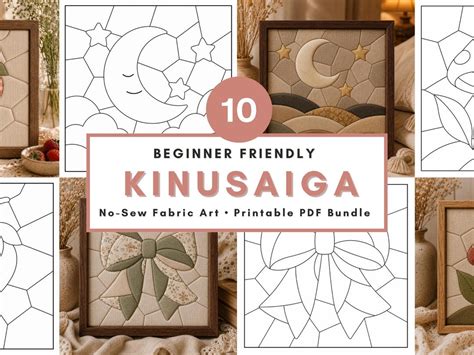 10 Beginner Kinusaiga Pattern Bundle Pdf No Sew Fabric Art Templates