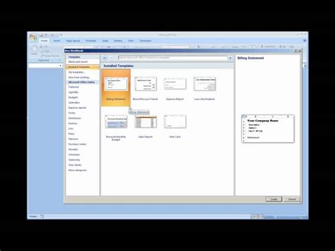 office 2007 excel templates