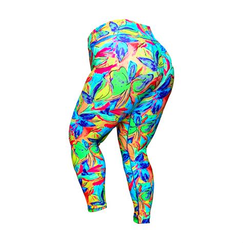 Athlu Ladies High Waist Plus Size Printed Tights Brights Adtitude Sport