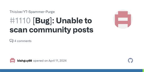 Bug Unable To Scan Community Posts · Issue 1110 · Thiojoeyt