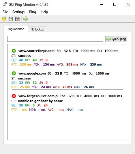 GUI Ping Monitor ihned zdarma ke stažení Slunečnice cz