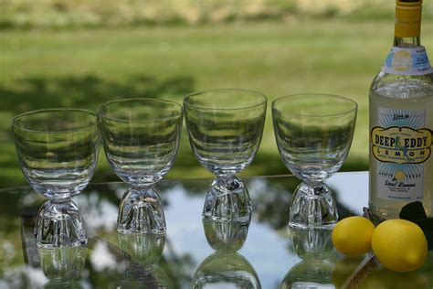 Vintage Crystal Cocktail Glasses Set Of 6 Fostoria Capri Circa 1950