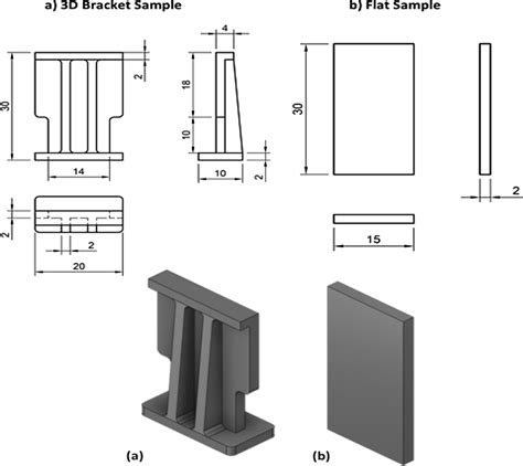 Samples Geometries And Dimensions In Mm A 3d Sample B Flat Sample