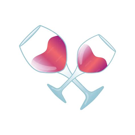 Premium Vector A Pair Of Wine Glasses Vector Icon