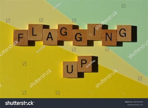 Flagging Words Wooden Alphabet Letters Isolated Stock Photo 2207033505