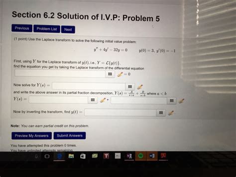 Solved Use The Laplace Transform To Solve The Following Chegg