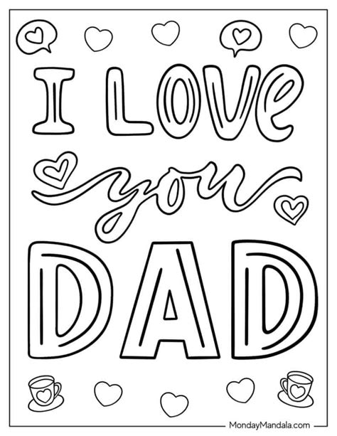 I Love You Dad Coloring Pages