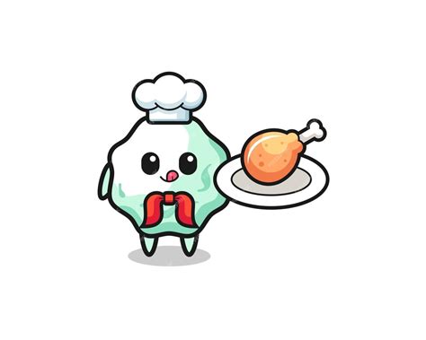 Premium Vector Chewing Gum Fried Chicken Chef Cartoon Character
