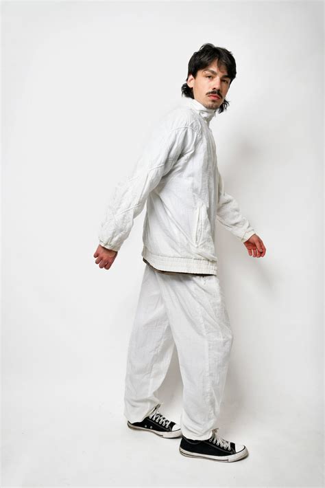 Retro Tracksuit Set White Vintage 80er Jahre Retro Trainingsanzug Online