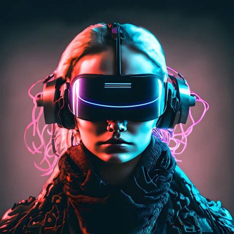 Premium Photo Avatar Vr Glasses Neon Light