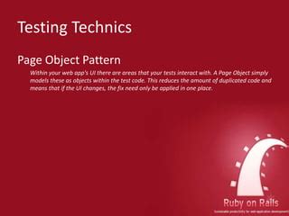 Beginners Overview Of Automated Testing With Rspec Ppt