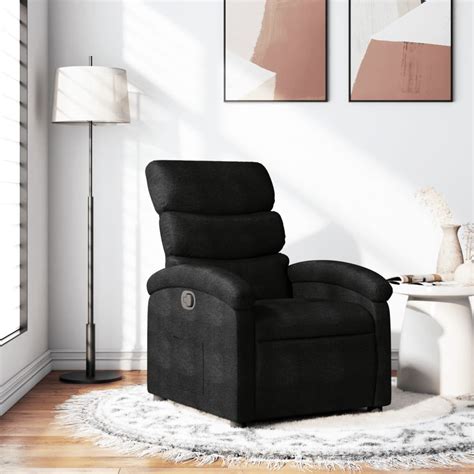 Vidaxl Sillón Reclinable De Tela Negro Leroy Merlin
