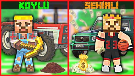 KÖYLÜ ARDA VS ŞEHİRLİ RÜZGAR Minecraft YouTube