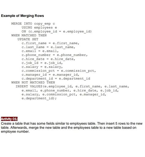 solved example of merging rows merge into copy empc using
