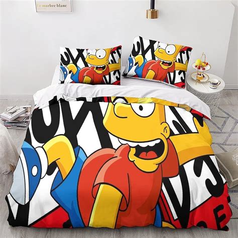 Thesimpsons Sängkläder Set Animation Tecken Utskrift Animation