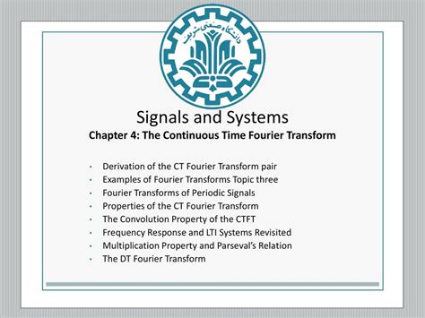 signals and systems chapter 4 the continuous time fourier transform ppt download