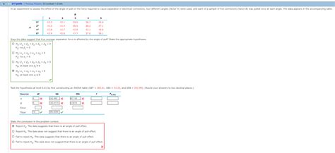 Solved In An Experiment To Assess The Effect Of The Angle Of Chegg Com