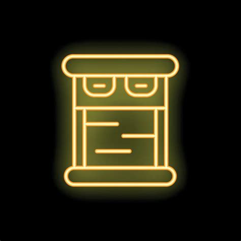 Glowing Neon Line Icon Of An Ancient Paper Scroll With Writing Isolated On Black Background