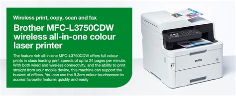 Brother MFC-L3750CDW Colour Laser Printer - All-in-One, Wireless/USB 2. ...