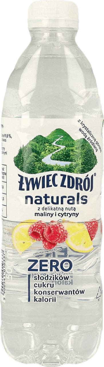 ŻYWIEC ZDRÓJ Naturals napój niegazowany o smaku maliny i cytryny zero słodzików ml