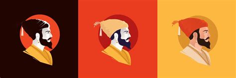 Chhatrapati Shivaji Maharaj 인도 마라타 전사 왕 터 힌디어와 마라티 캘리그라피 프리미엄 벡터