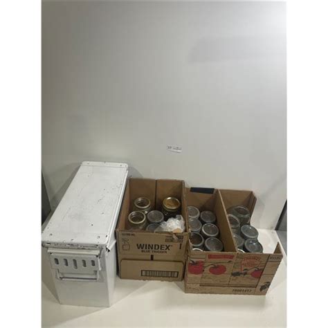 Assorted Mason Jars And Vintage Cooler Beck Auctions Inc