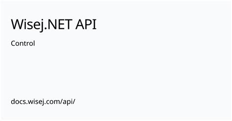 Control Wisej NET API